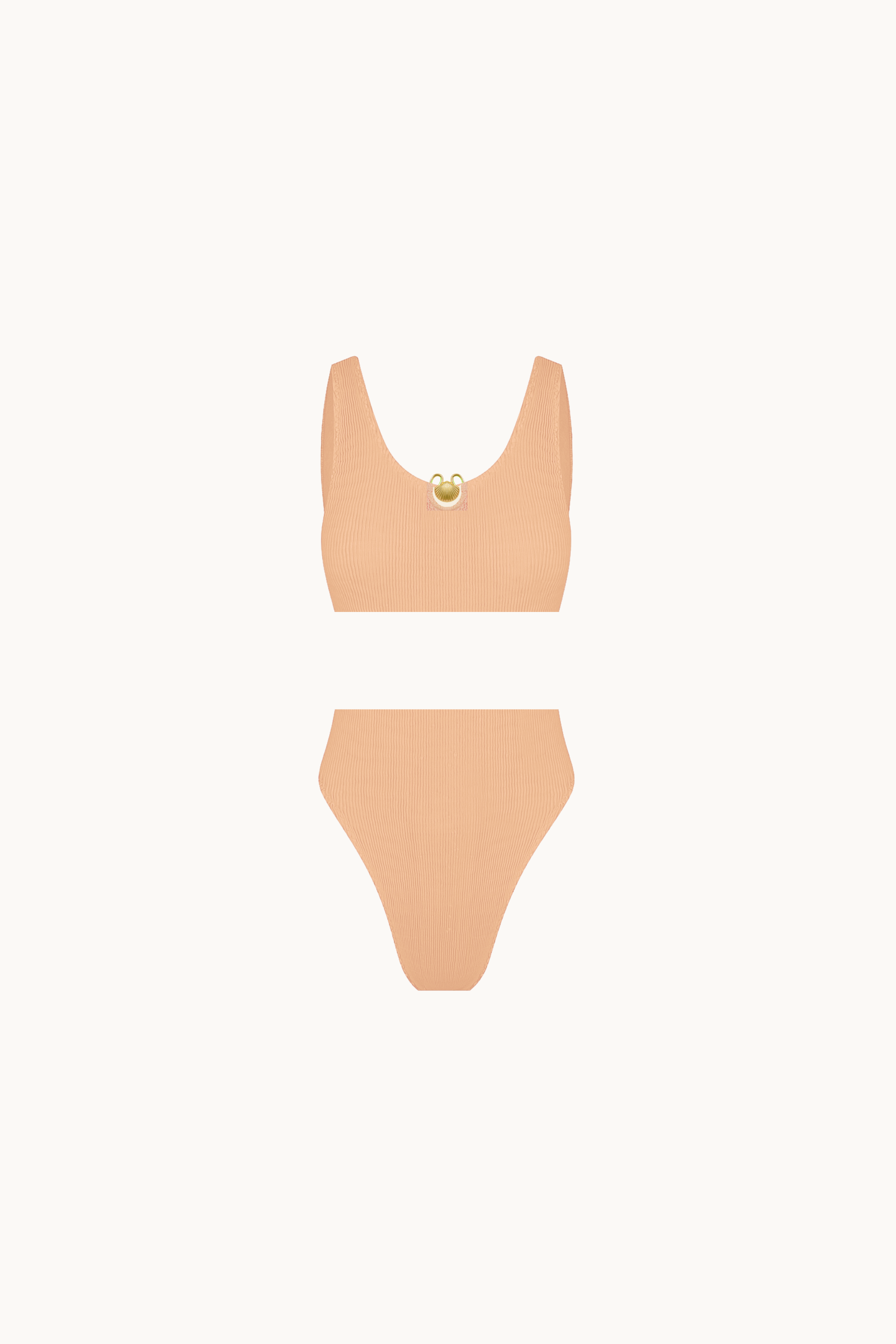 KIDS SEA SHELL KINI SET - ALL COLOURS (WITH GOLD SHELL)